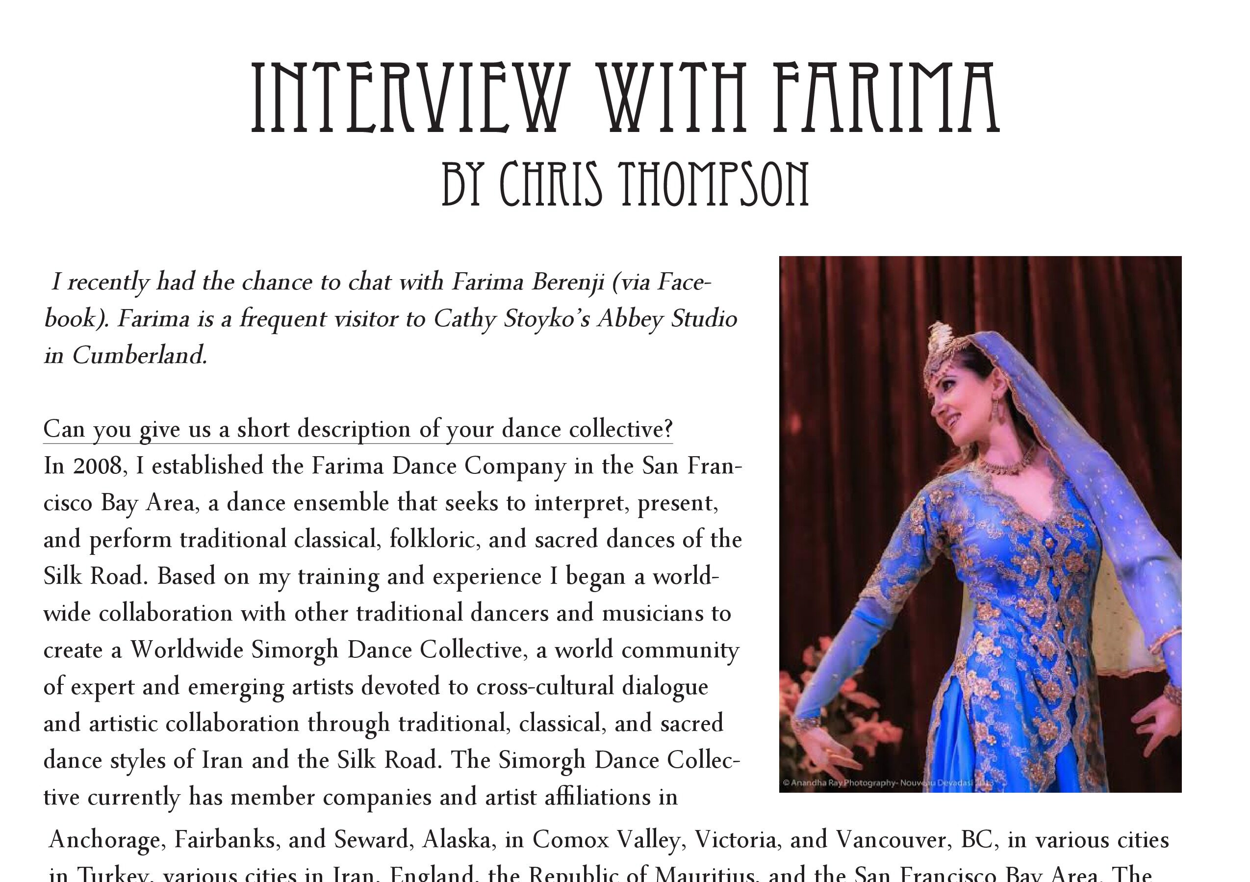 Interview with Farima Berenji - Farima Dance