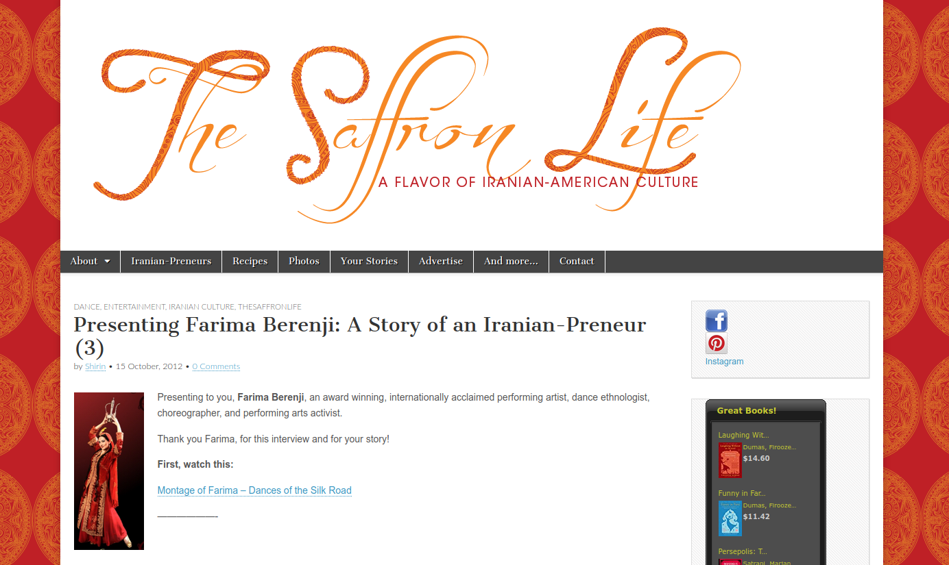 Presenting Farima Berenji: A Story of an Iranian-Preneur - Farima Dance